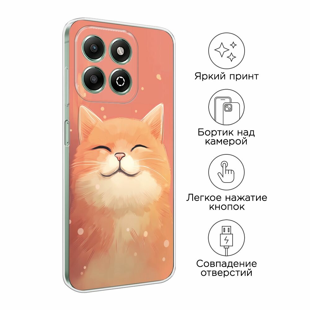 Чехол на Honor X6b / Хонор X6b с принтом "Довольный рыжий котик" — фото 1