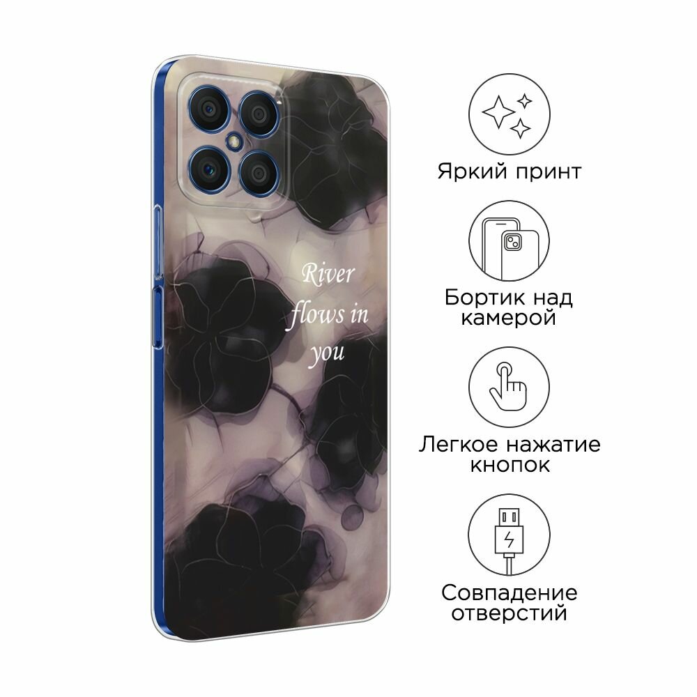 Силиконовый чехол на Honor X8 / Хуавей X8 с принтом River flows in you — фото 1