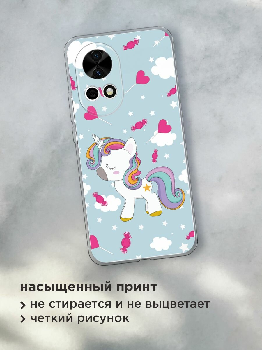 Чехол на Huawei Nova 12/Nova13 / Хуавей Нова 12/Нова 13 с принтом "Сладкий единорожек" — фото 1