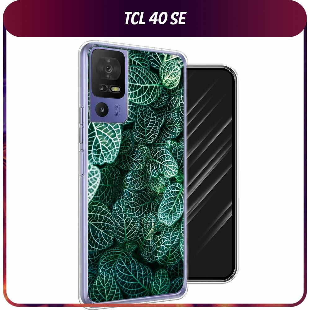 Силиконовый чехол на TCL 40 SE / ТСЛ 40 SE с принтом Цветочный узор 20