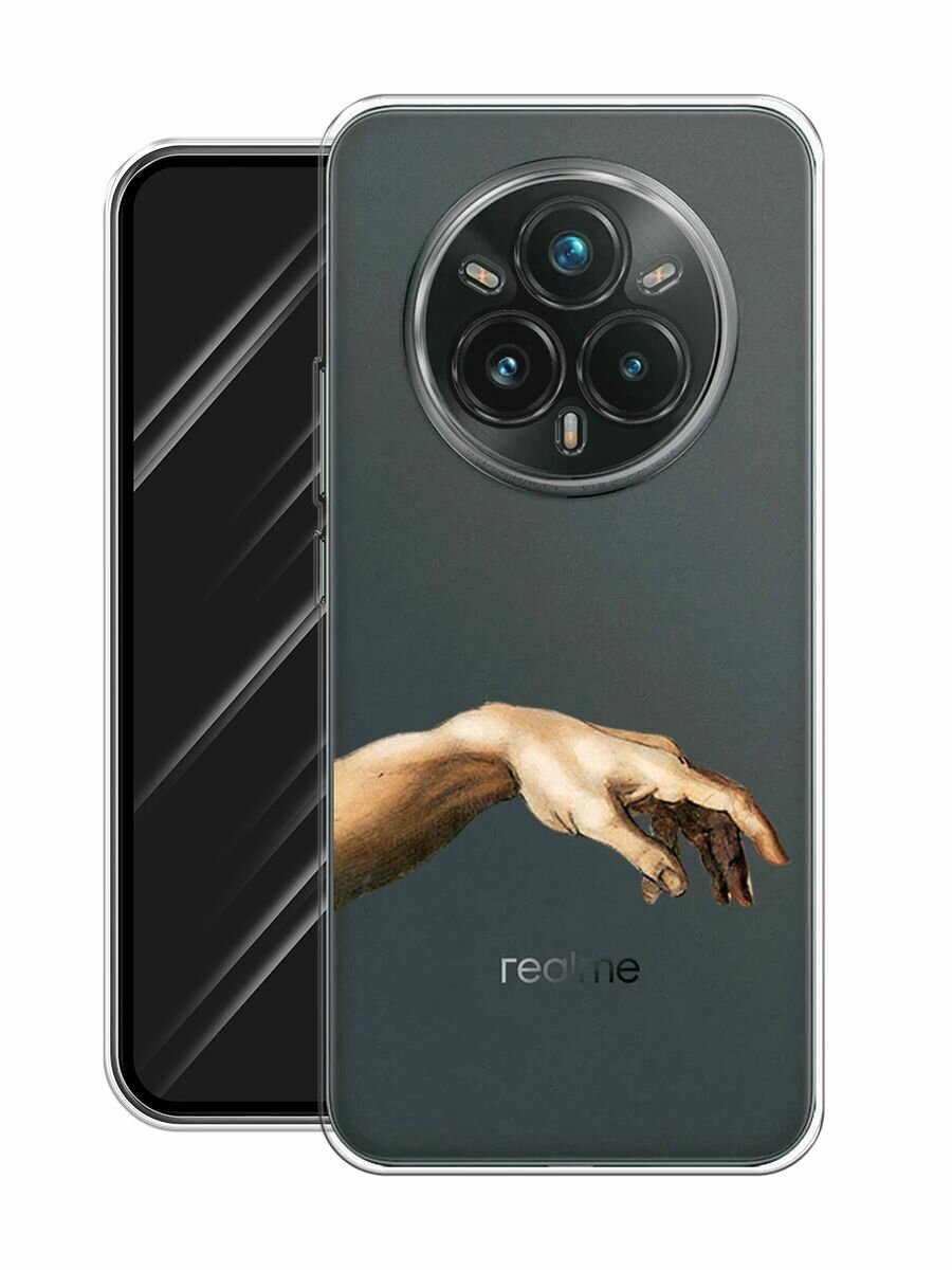 Чехол на Realme 14 Pro / Реалми 14 Про с принтом Creazione di Adamo 1, прозрачный — фото 1