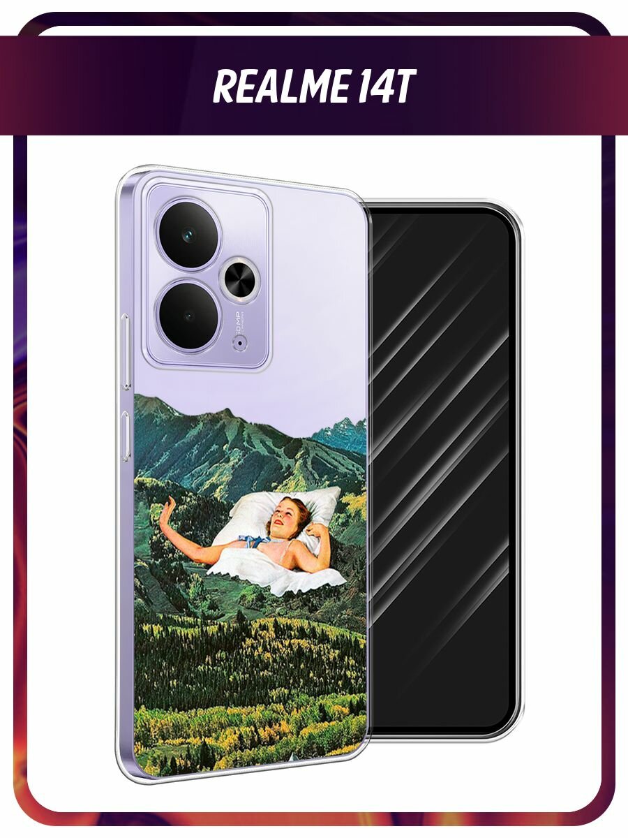 Чехол на Realme 14T / Реалми 14Т с принтом Good morning, my darling, прозрачный
