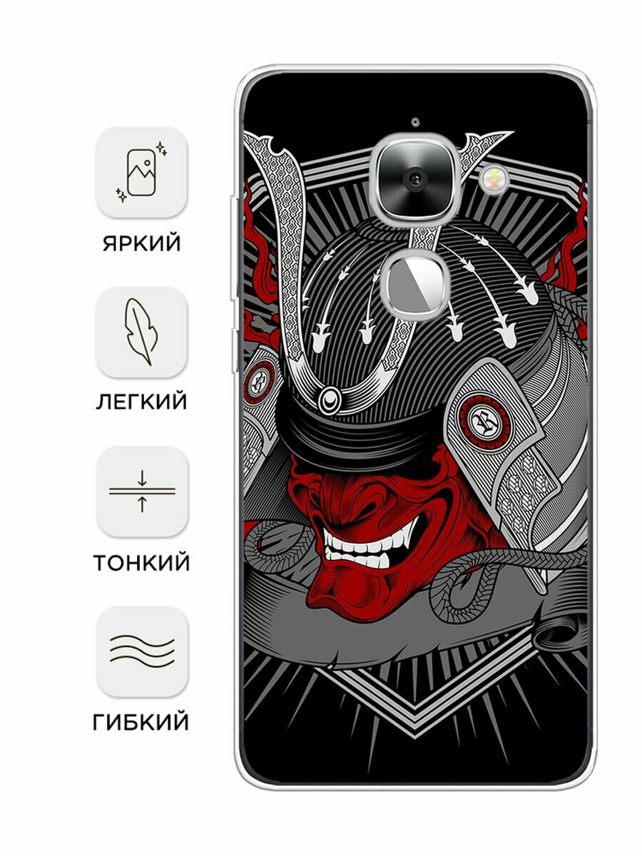 Чехол на LeEco Le 2/2 pro / Лееко Ле 2/2 про с принтом "Красная маска самурая" — фото 1