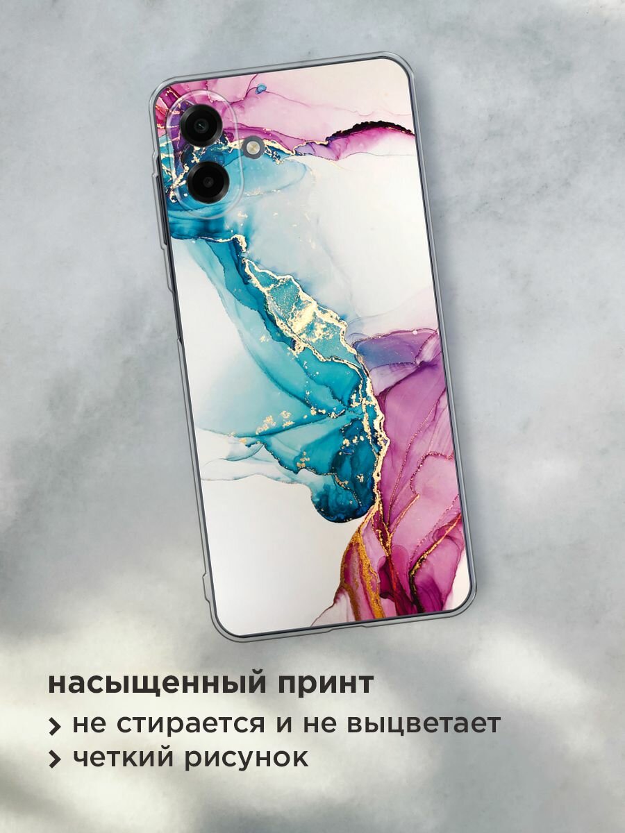 Чехол на Samsung Galaxy A07 / Самсунг А07 с принтом "Розовые разводы рисунок" — фото 1