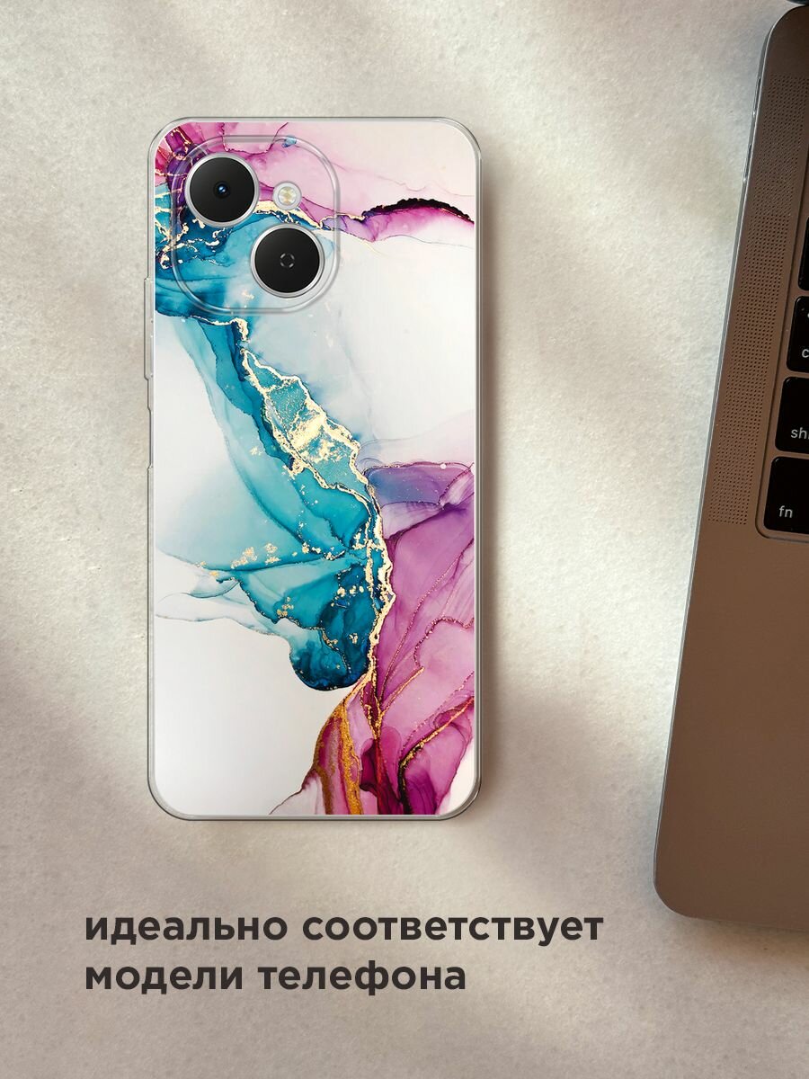 Чехол на Tecno Spark 40C / Текно Спарк 40C с принтом "Розовые разводы рисунок" — фото 1