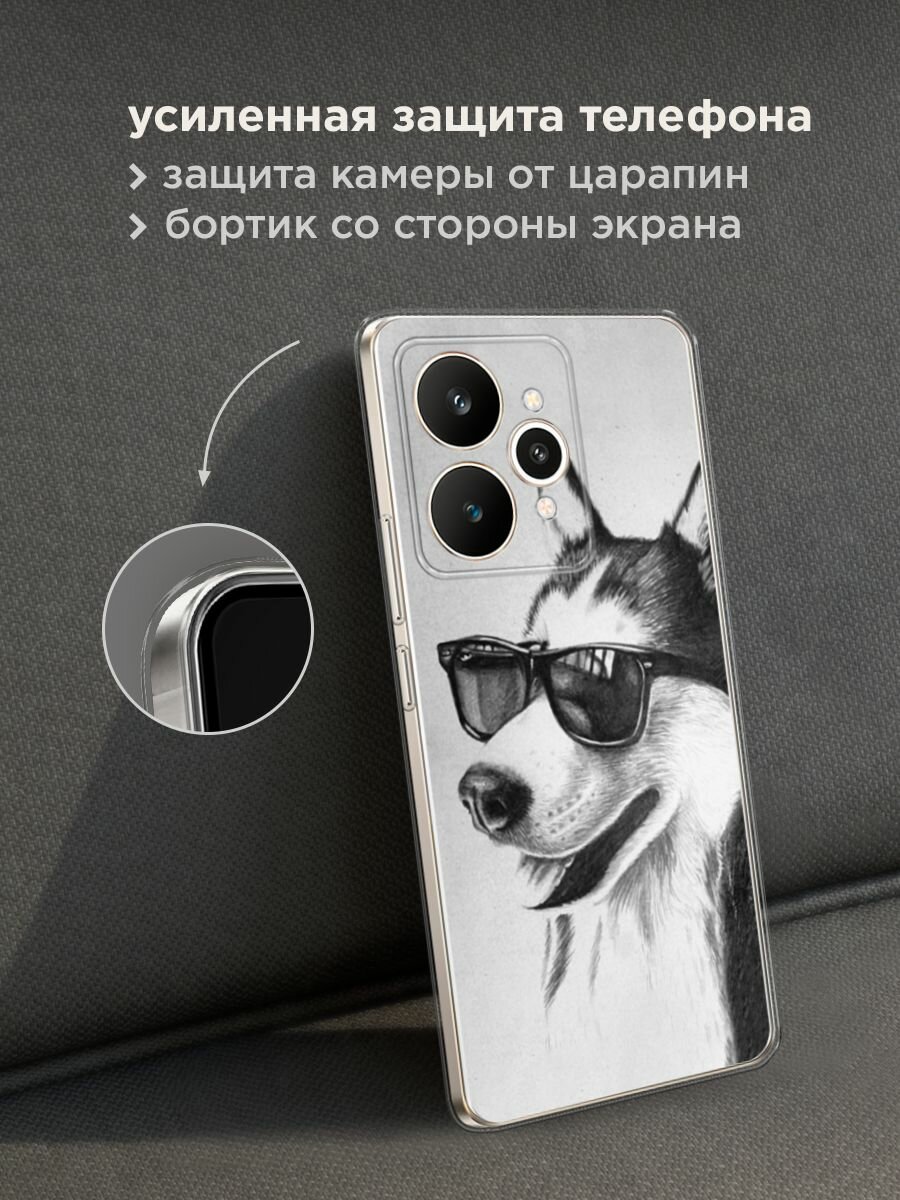 Силиконовый чехол на Realme 15 / Реалми 15 с принтом "Крутой Хаске" — фото 1