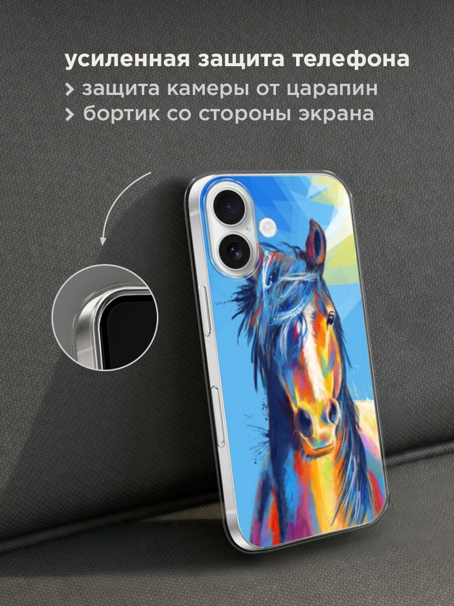 Чехол на Apple iPhone 17 / Айфон 17 с принтом "Лошадь арт 3" — фото 1