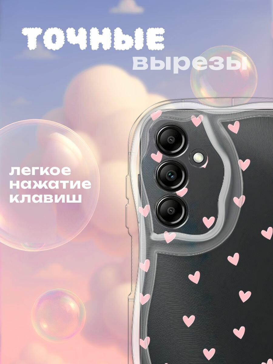 Чехол на Samsung Galaxy A15 / Самсунг А15 с принтом Маленькие нежные сердечки — фото 1