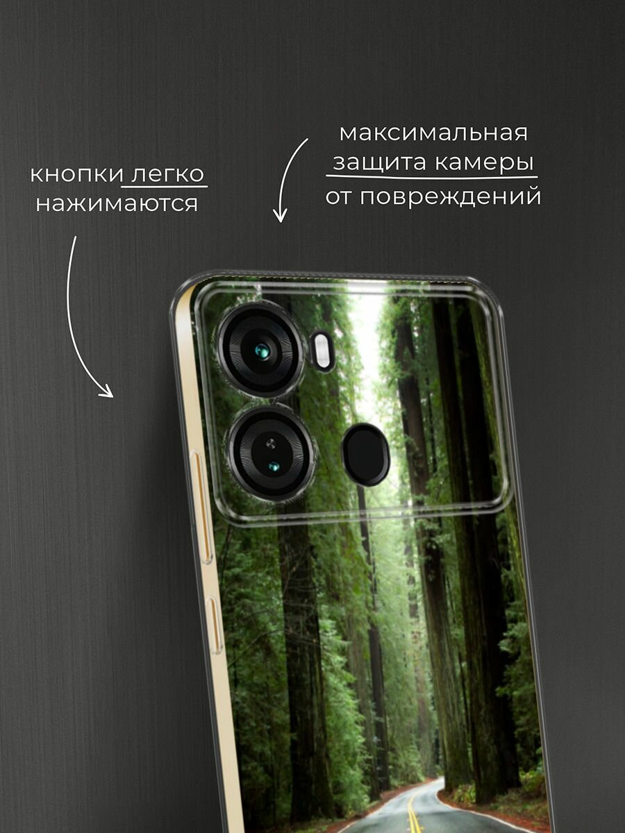 Силиконовый чехол на Itel P40 / Ител P40 с принтом "Лес 17" — фото 1