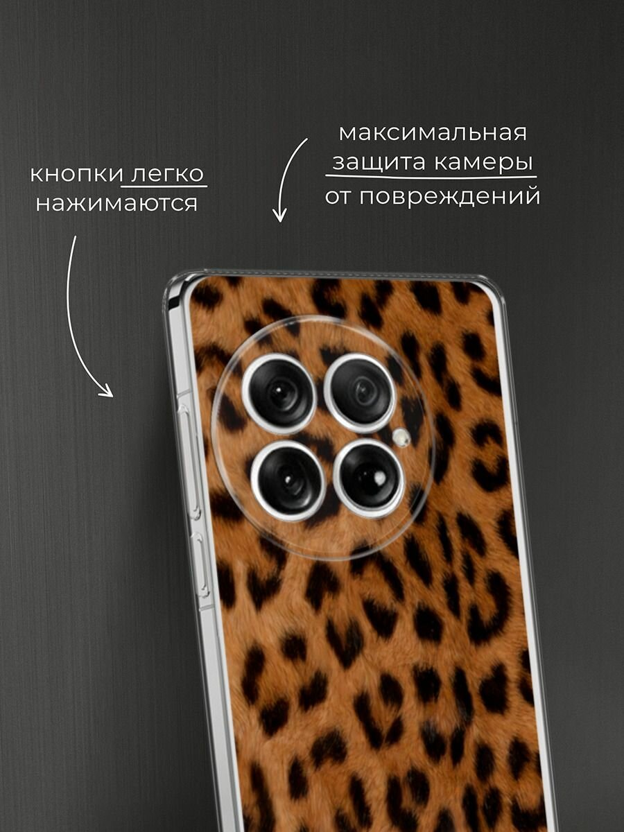 Силиконовый чехол на OnePlus 13 / Ван Плас 13 с принтом "Мех леопарда" — фото 1