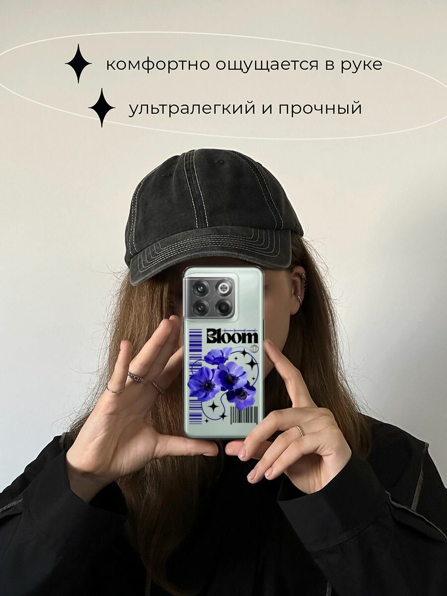 Чехол на OnePlus 10T / Ван плюс 10T с принтом "Завораживающие анемоны", прозрачный — фото 1