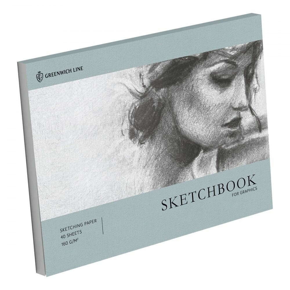 Скетчбук для графики и эскизов 40л А5 Greenwich Line "Graphics Graceful girl" на склейке 160г/м2 1 шт
