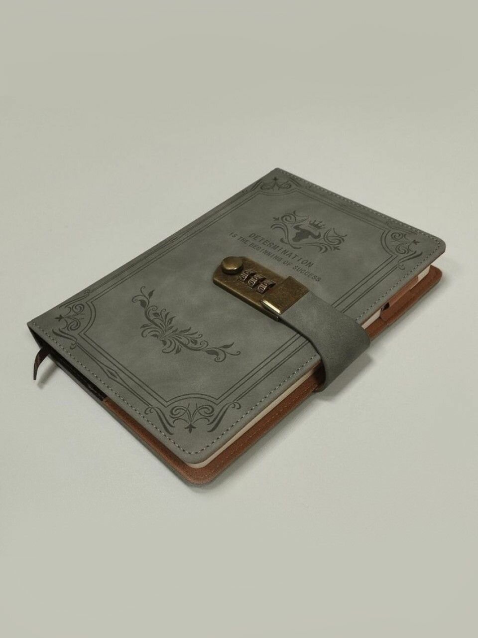 Записная книжка/ежедневник в мягкой обложке (с кодовым замком), Серый