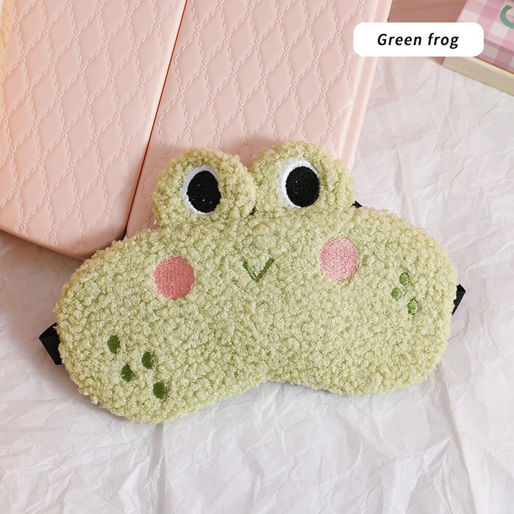 Плюшевая маска для сна Sort Eye Covers green frog