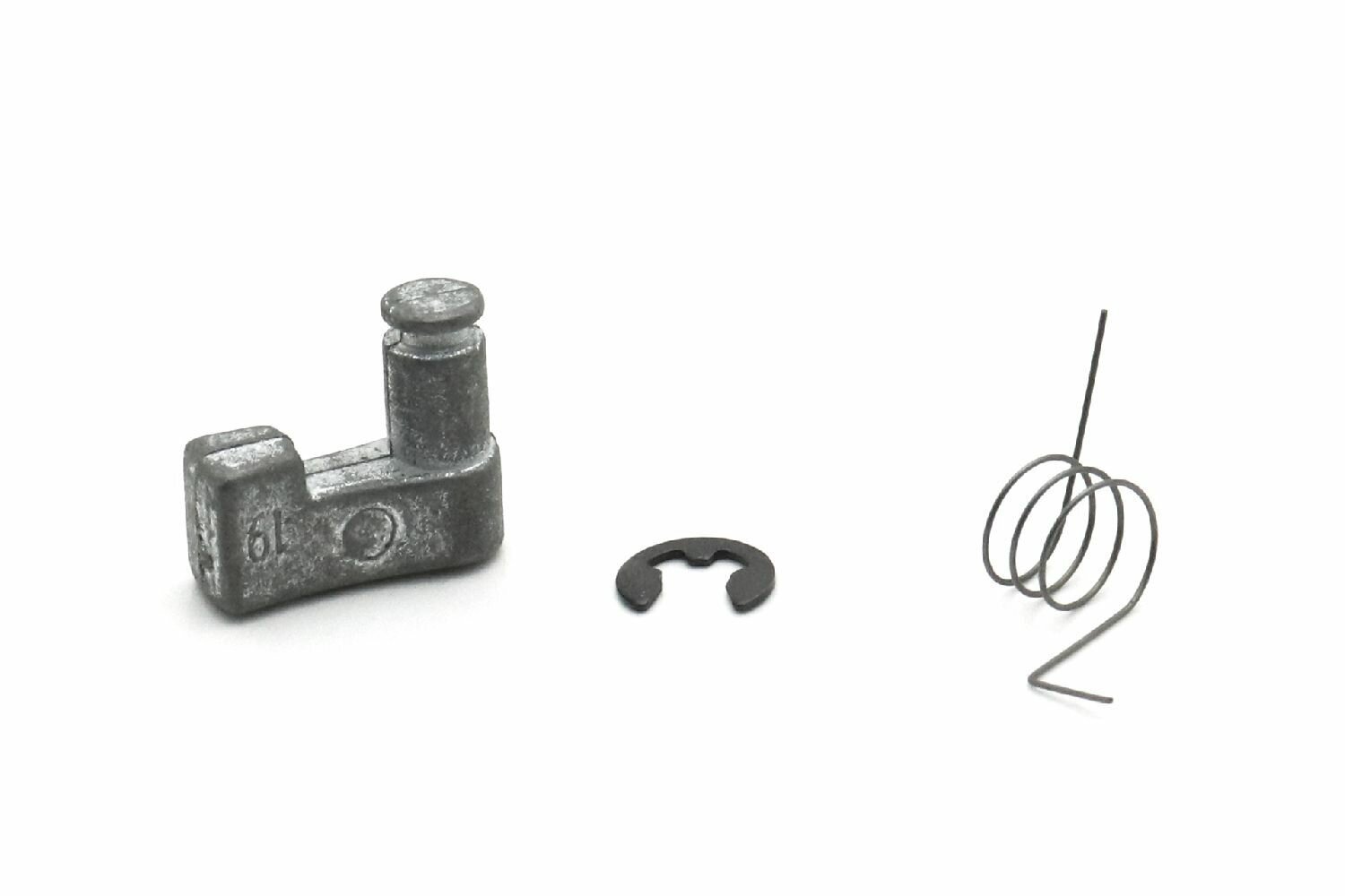 Собачка стартера с пружиной мотокосы BC/GBC-026 (комплект 1 собачка металл+1 пружина+1 шайба)