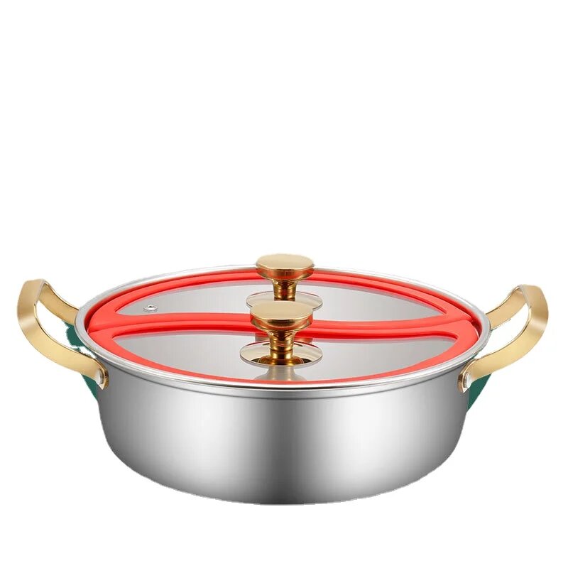 Кастрюля с крышкой и двойным ароматом, из нержавеющей стали 304 Silver