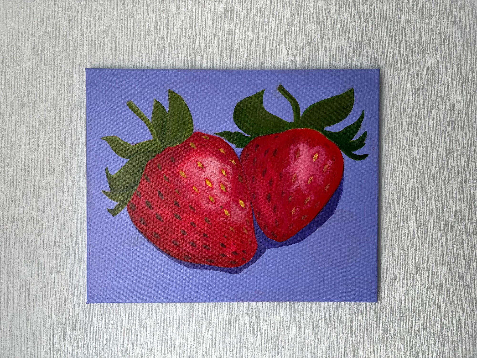 Картина ручной работы /Клубника/ 40х50 холст