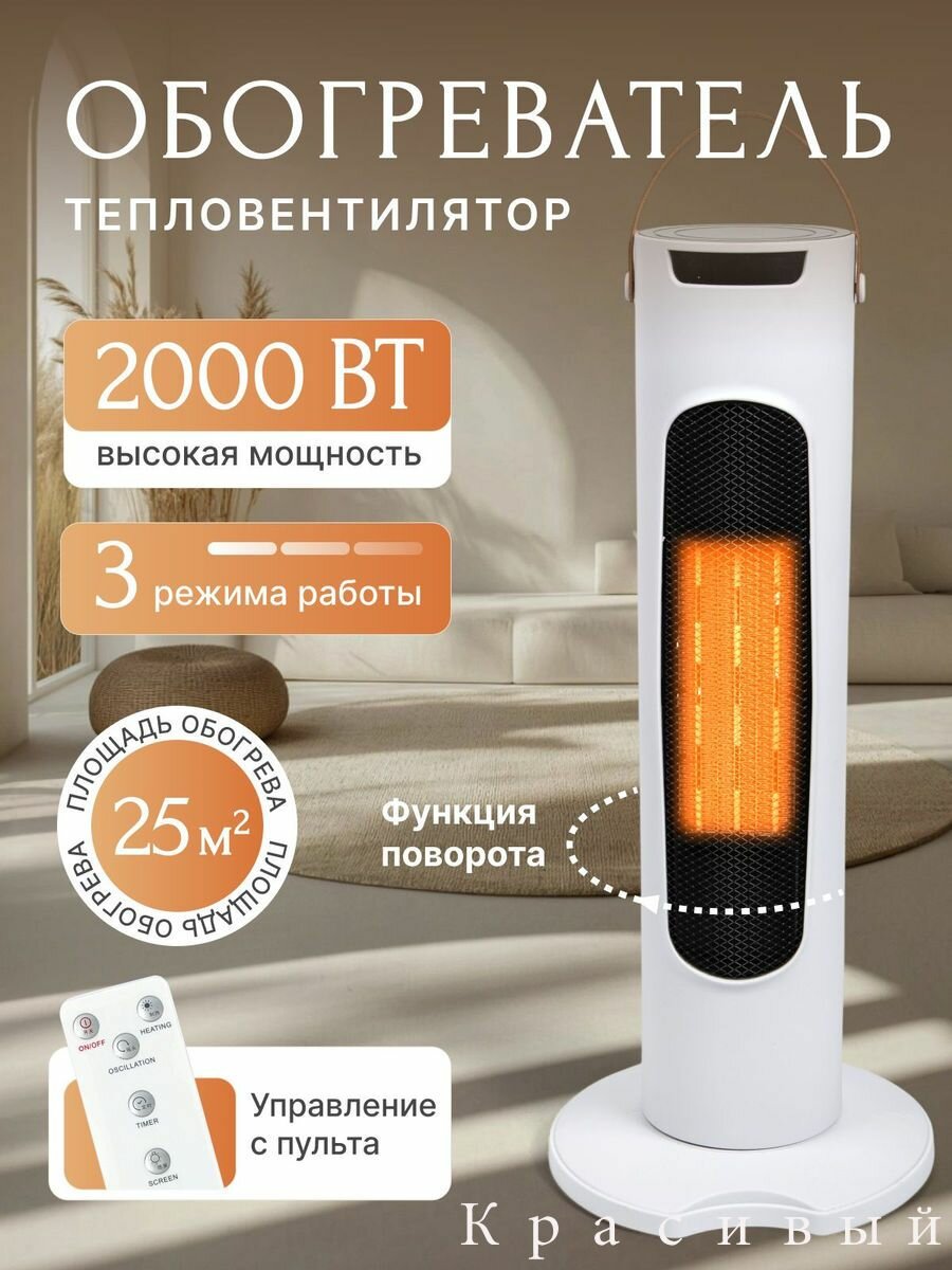 Обогреватель для дома / тепловентилятор, 2000 Вт