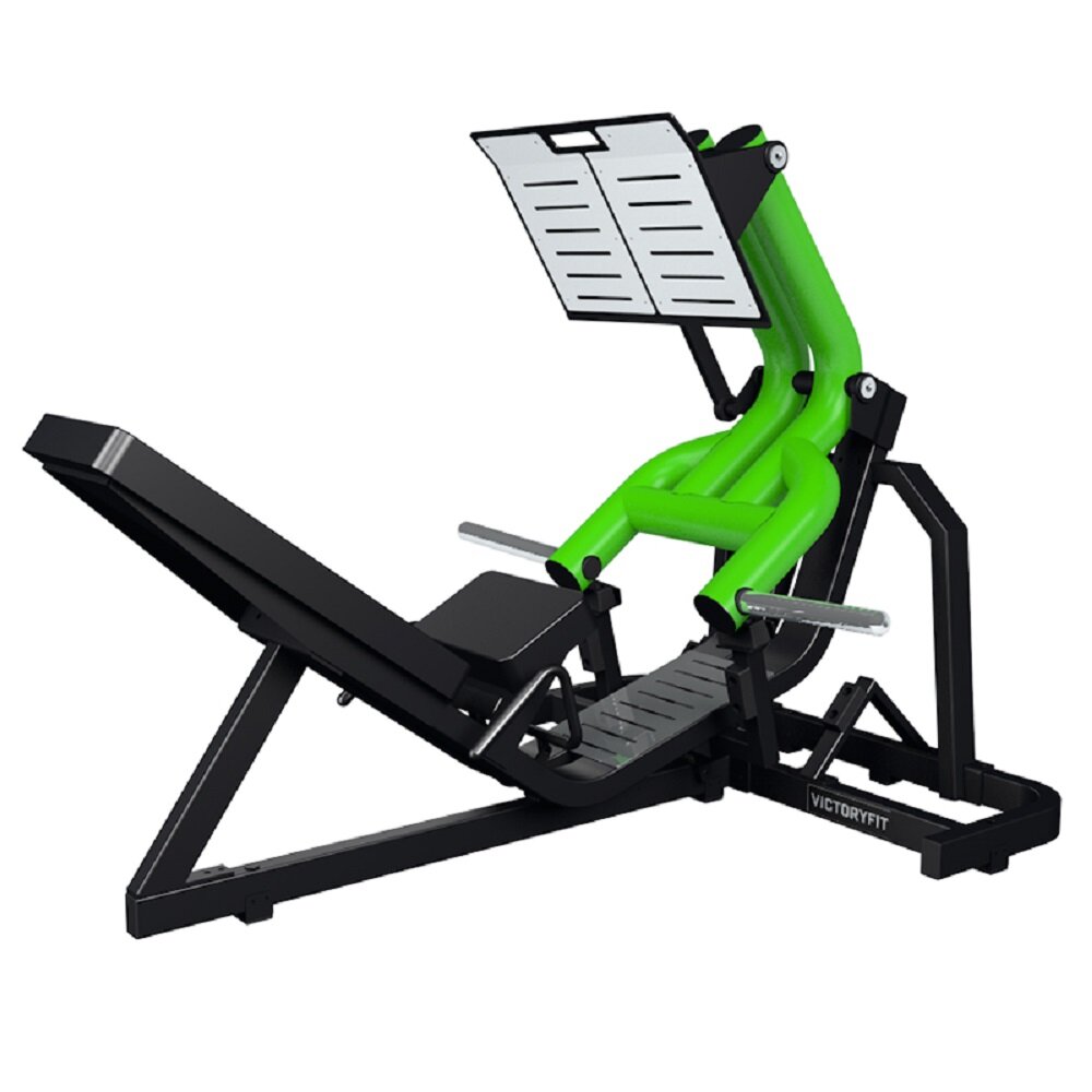 Жим ногами VictoryFit GYM-P1908, нагрузка до 300кг, с регулировкой, черный, зеленый
