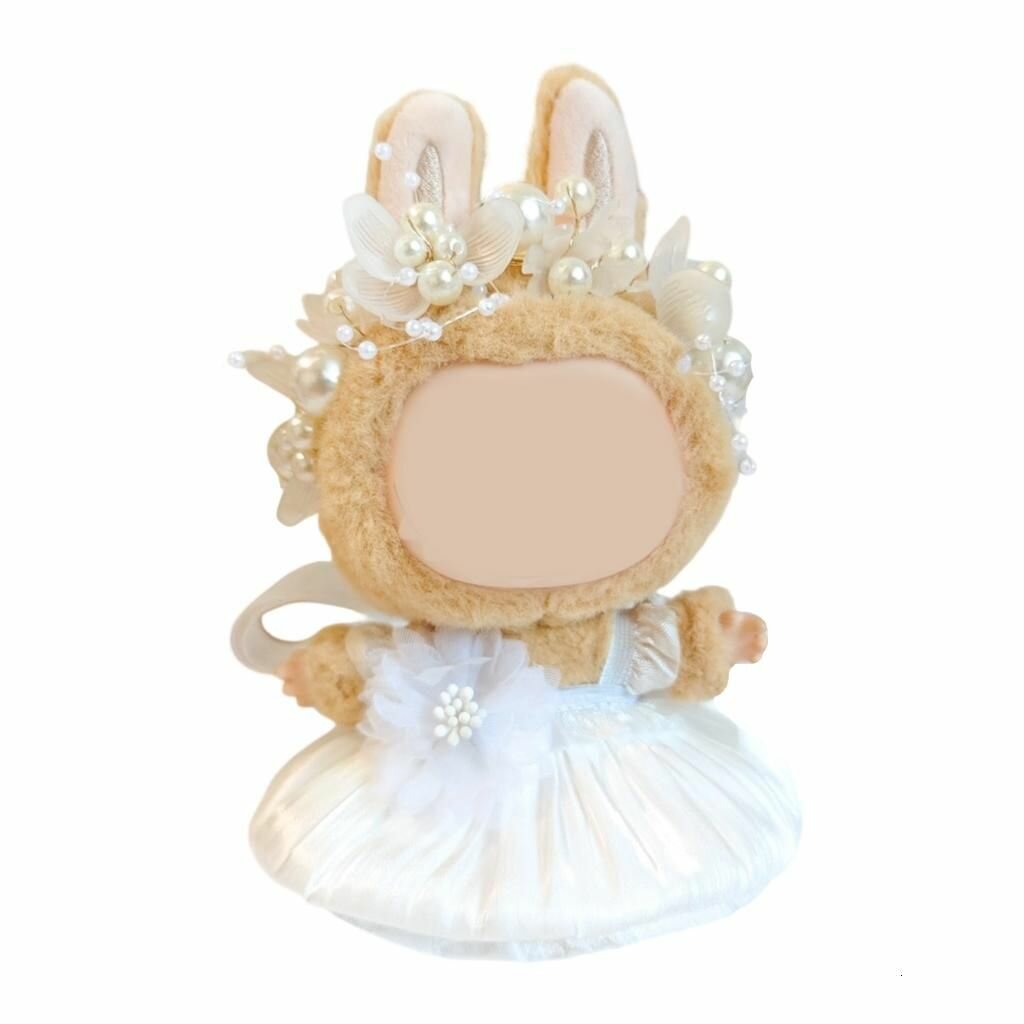 Аксессуар для кукол, Детское платье с подвеской из ткани Rab, свадебное платье, юбка в комплекте без куклы-белая юбка-бутон + аксессуары для волос с белым жемчугом