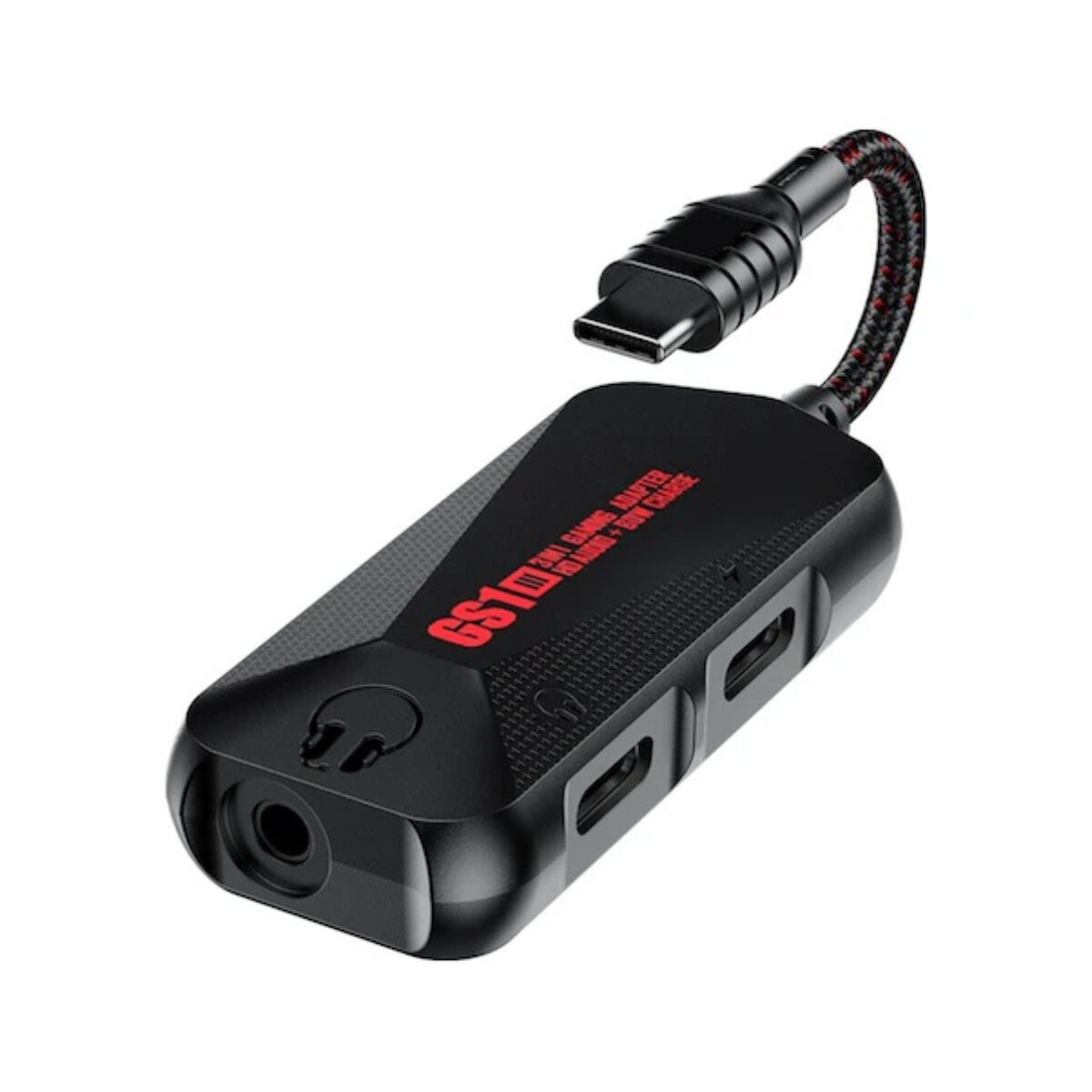 GS1 3 в 1 USB-C Type-C Адаптер для Игр Аудио 60W Быстрая Зарядка, Совместимый с Смартфонами Планшетами Ноутбуками, Компактный Дизайн, Высокое Качество Звука