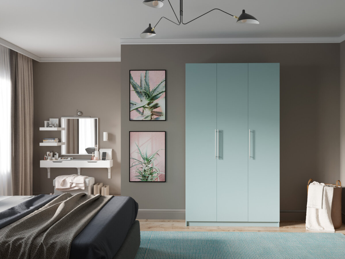 Шкаф распашной Калифорния-3 Зеленый айсберг для одежды трехдверный 120*200*50