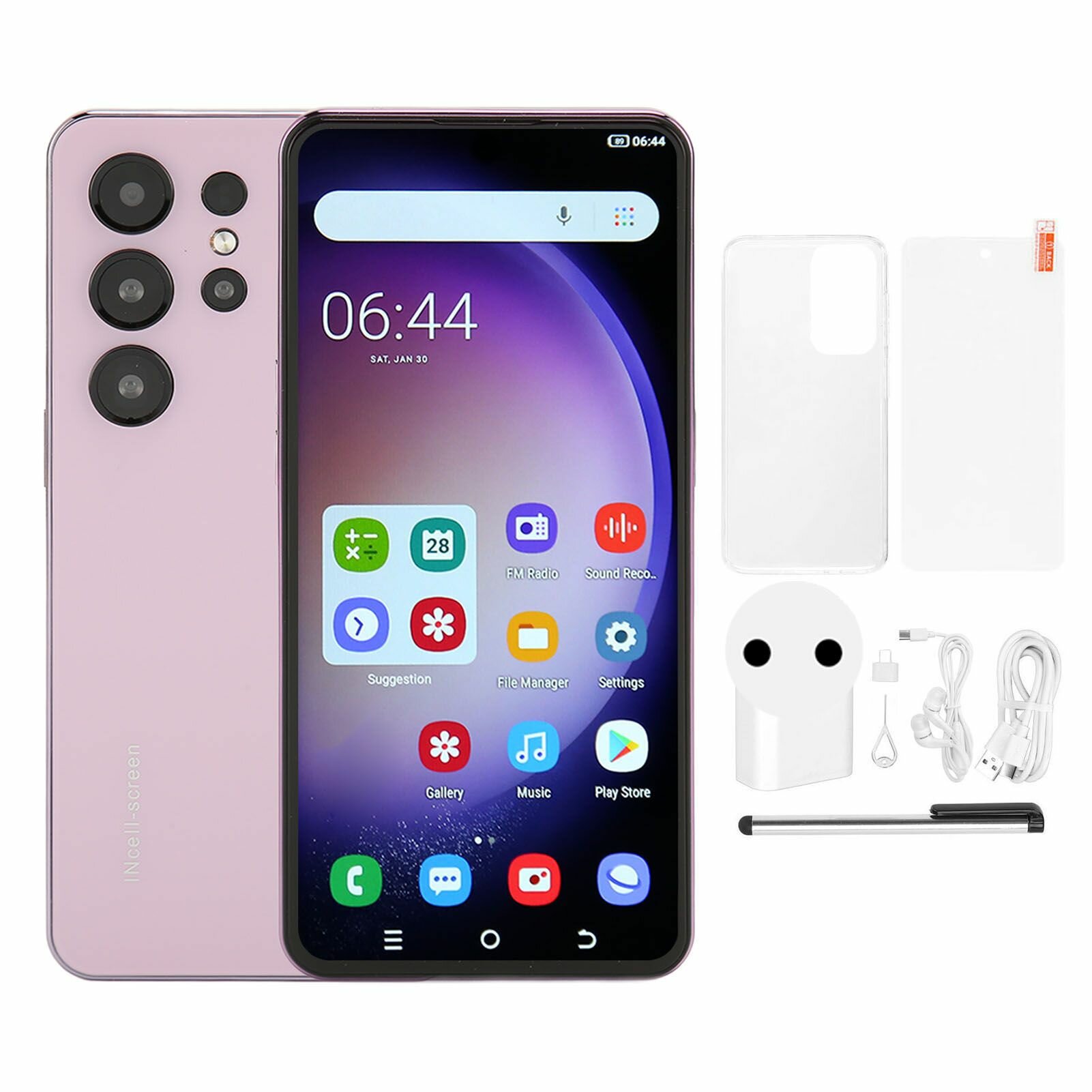 Смартфон 6.6" 4G со стилусом, камеры 8/21 МП, Android 13 (Розовый, EU)