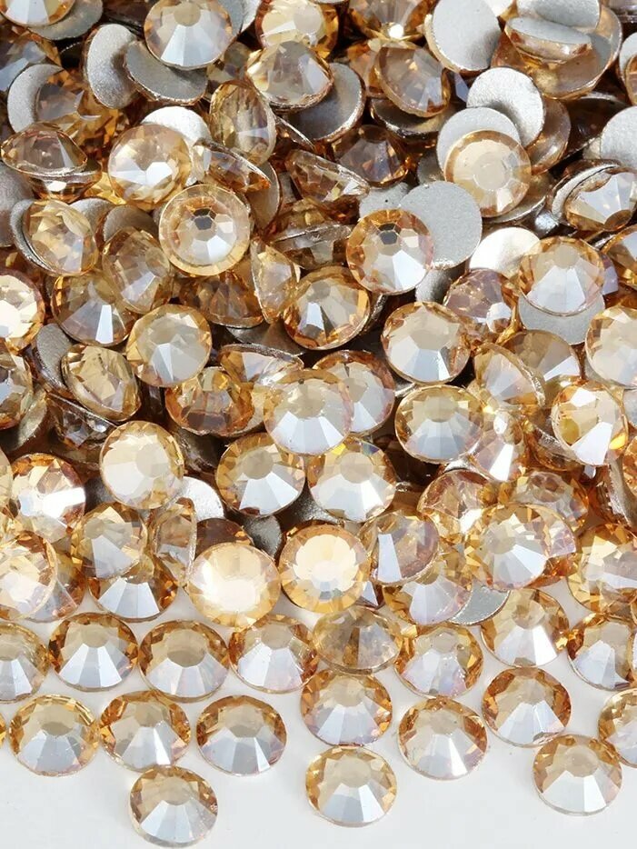 1440 штук Champagne Высококачественные блестящие холодные кристаллы для DIY декорирования ногтей, одежды, обуви, сумок и чехлов для телефонов