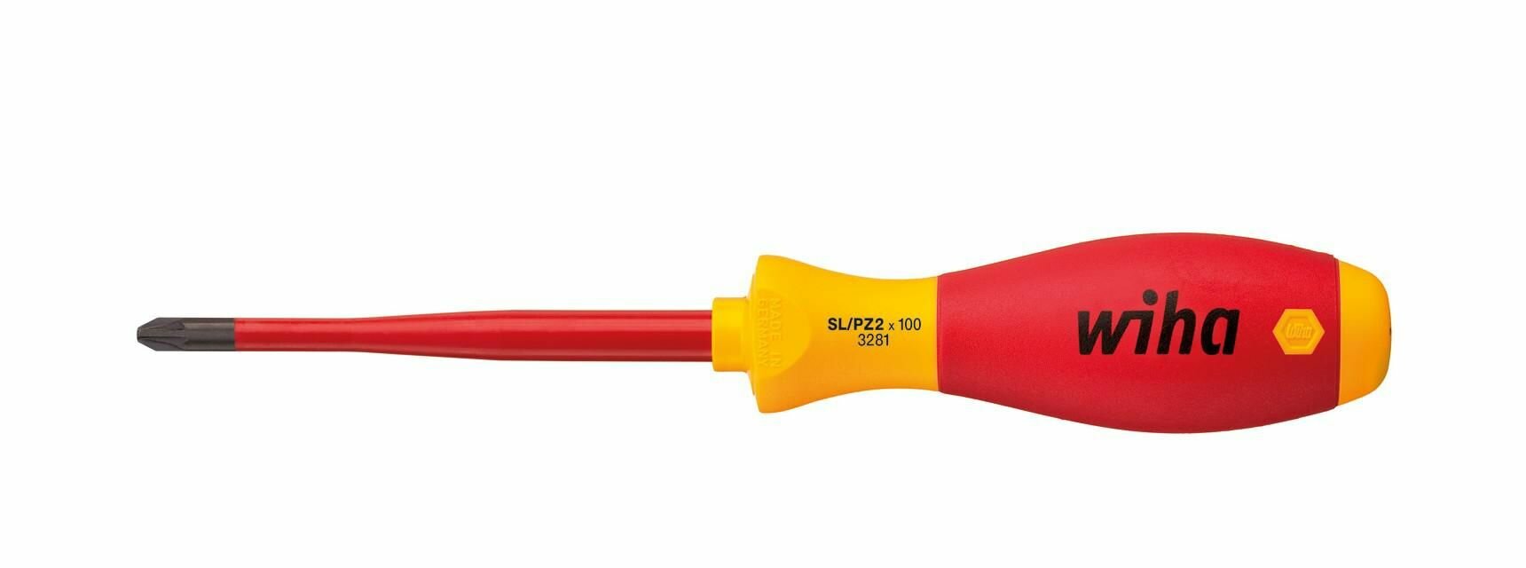 Отвертка диэлектрическая Xeno SL/PZ2х100 мм SoftFinish electric slimFix 3281 WIHA 36330 /6415 0002 Fplus