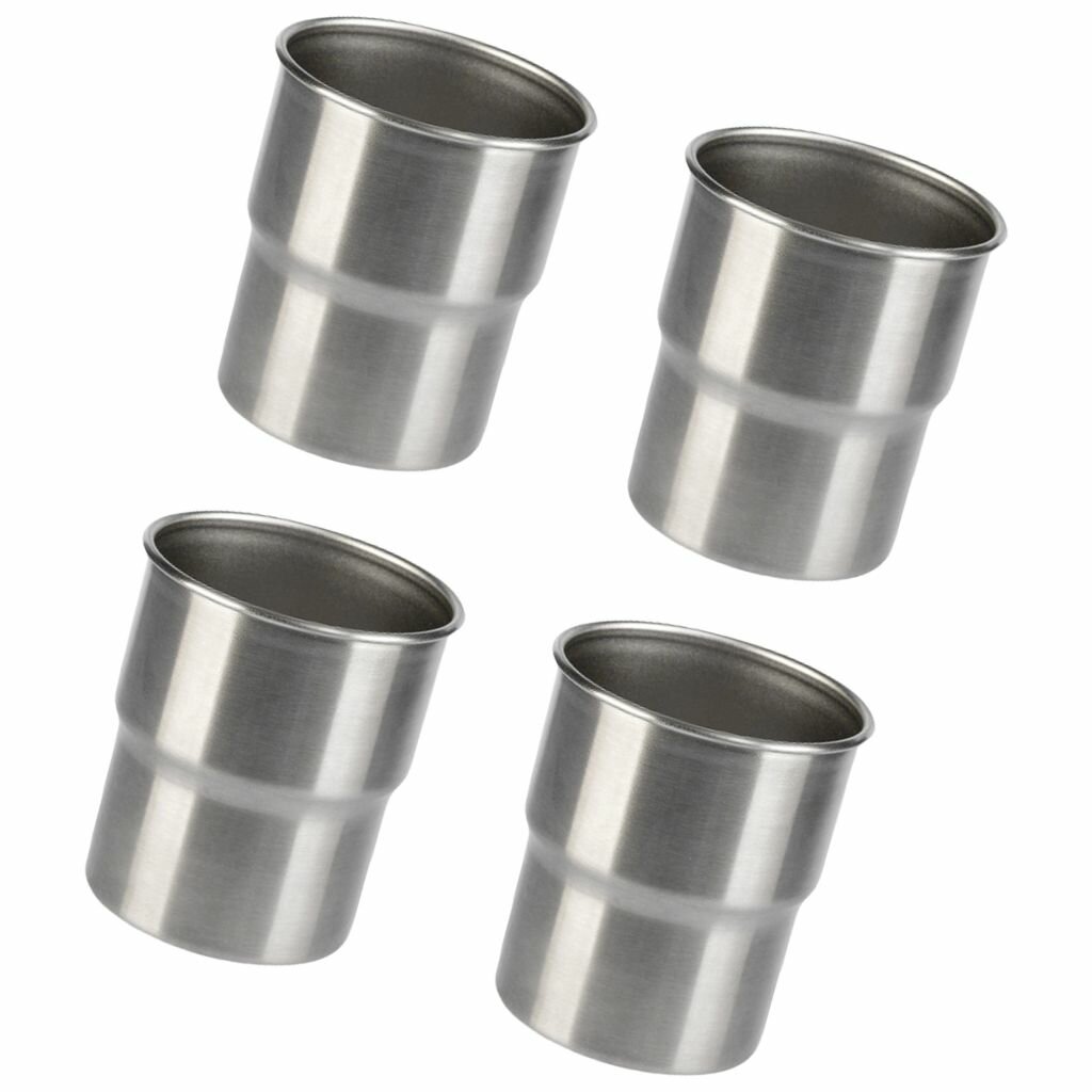 Набор походной посуды,304 нержавеющая сталь, кружки для пива и кофе - серебристые, 1 комплект 4 шт.