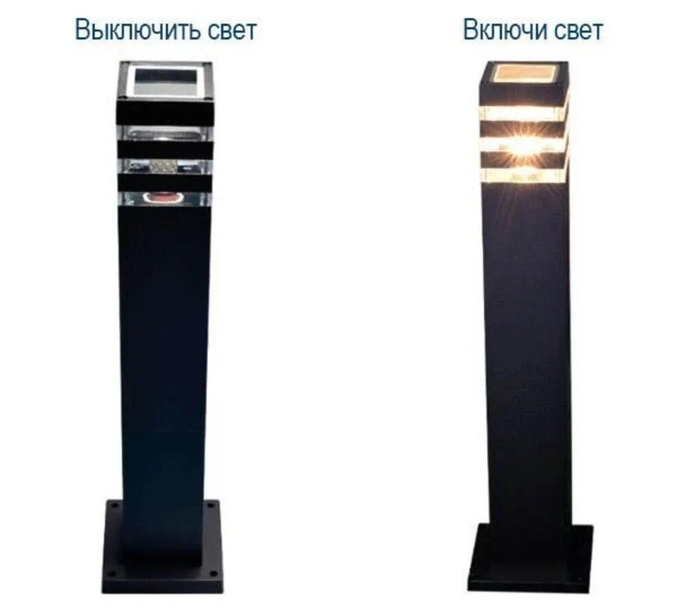 Уличный светильник, E27, квадратный, черный, IP65, ABS пластик, 110-220В — фото 1