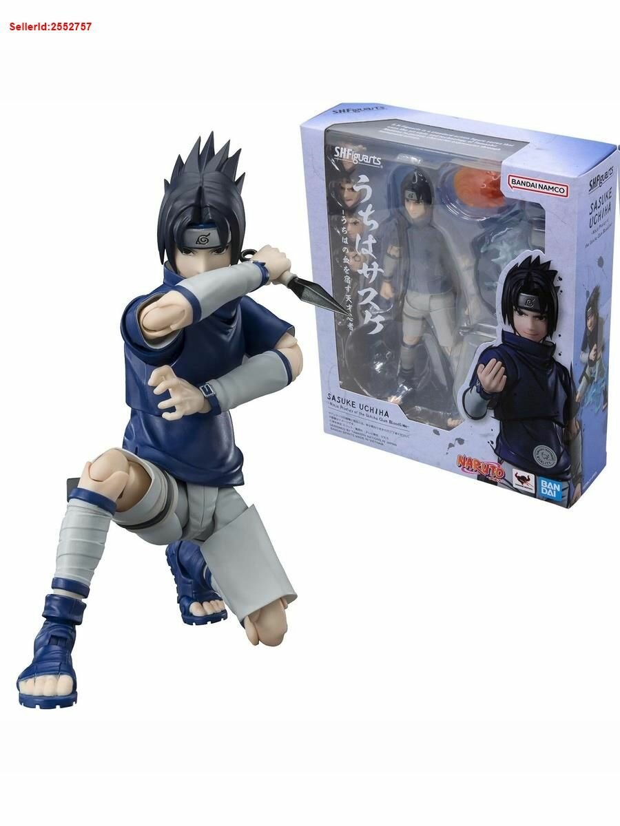 Экшн фигурка Bandai S.H.FIGUARTS Наруто - Сасукэ Учиха, ниндзя из родословной клана Учиха, SHF