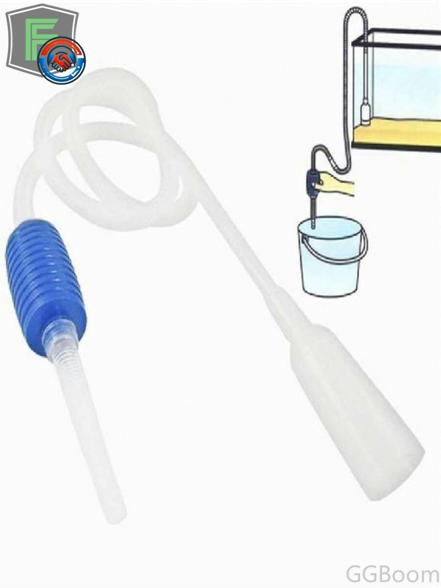 Аквариумный сифон для чистки грунта, пластиковый ручной пылесос-очиститель с ситом, аксессуар для частичной подмены воды в аквариуме и террариуме