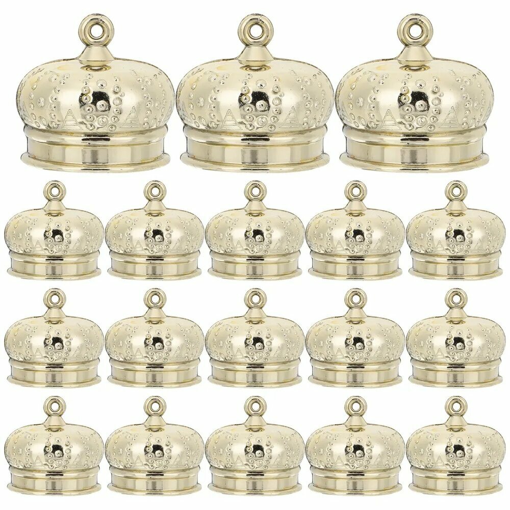 Золотые пластиковые колпачки для подвешивания поделок и игрушек, 50 шт