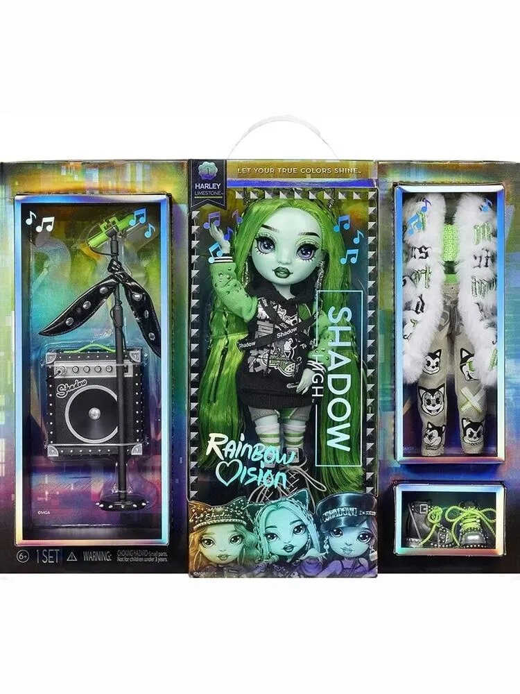 Кукла Rainbow Vision High Neon Shadow - Харли Лаймстоун