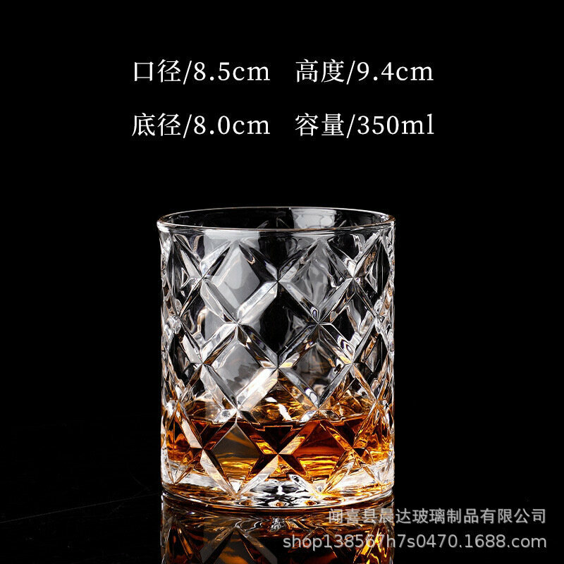 Утолщенный бокал для виски в форме алмаза, обычный пивной бокал, бокал для крепких спиртных напитков, бокал с вертикальными полосами.