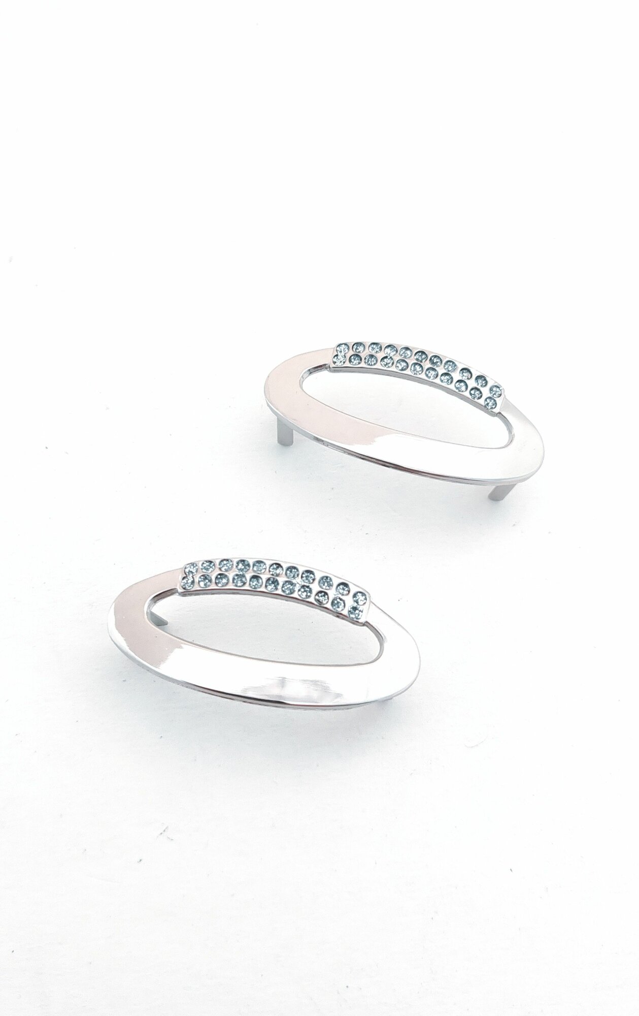 Украшение Нева-Партнер, декоративное, металл, цвет никель с серебряными блестками, 2 шт