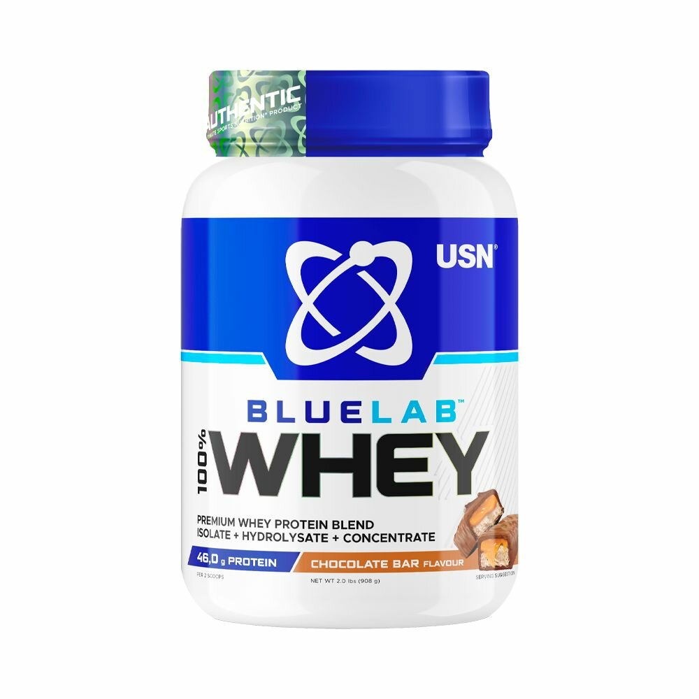 USN Протеин сывороточный, BlueLab Whey 908 грамм (Шоколадный батончик Nestle)