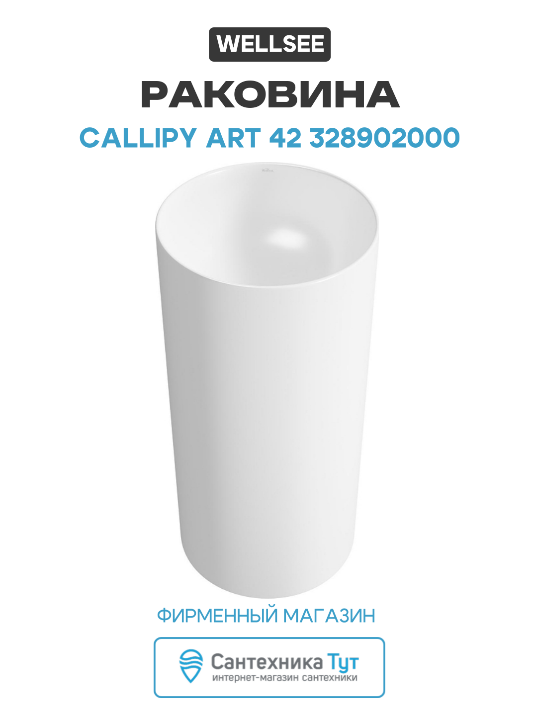 Раковина Wellsee Callipy Art 42 328902000 цвет Белый