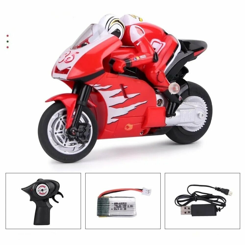 Радиоуправляемый мотоцикл 1:32 с трюковыми прыжками, 2.4G, гироскопом и пропорциональным управлением