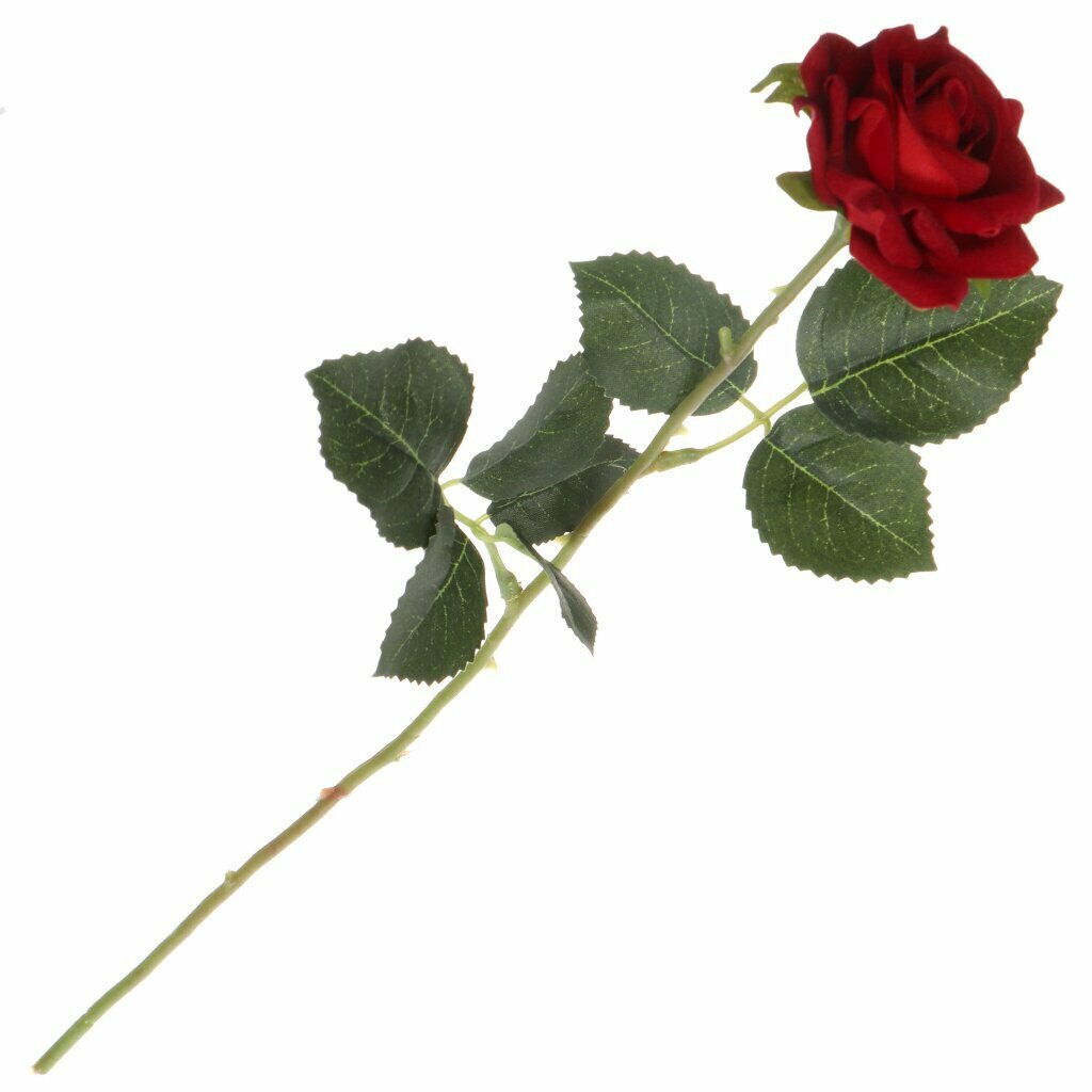 Цветок искусственный декоративный Роза, 40 см, красный, Y4-5262