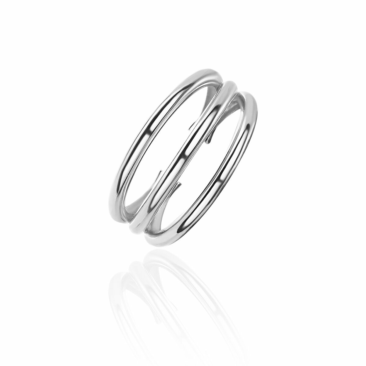 Серьги каффы, белое золото, 585 проба