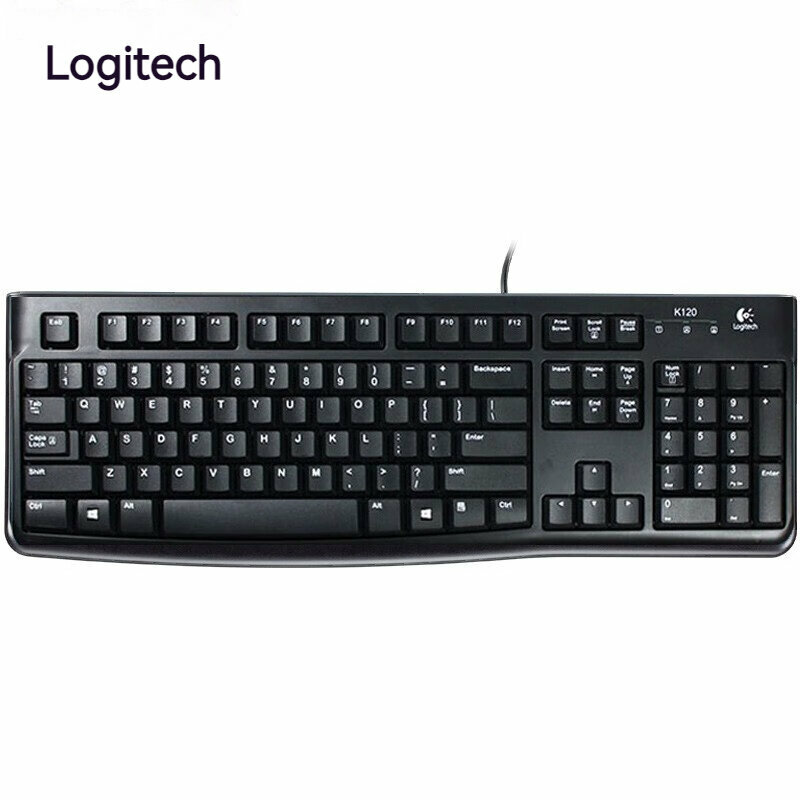 Комплект клавиатуры и мыши Logitech K120, проводной, пластик, черный