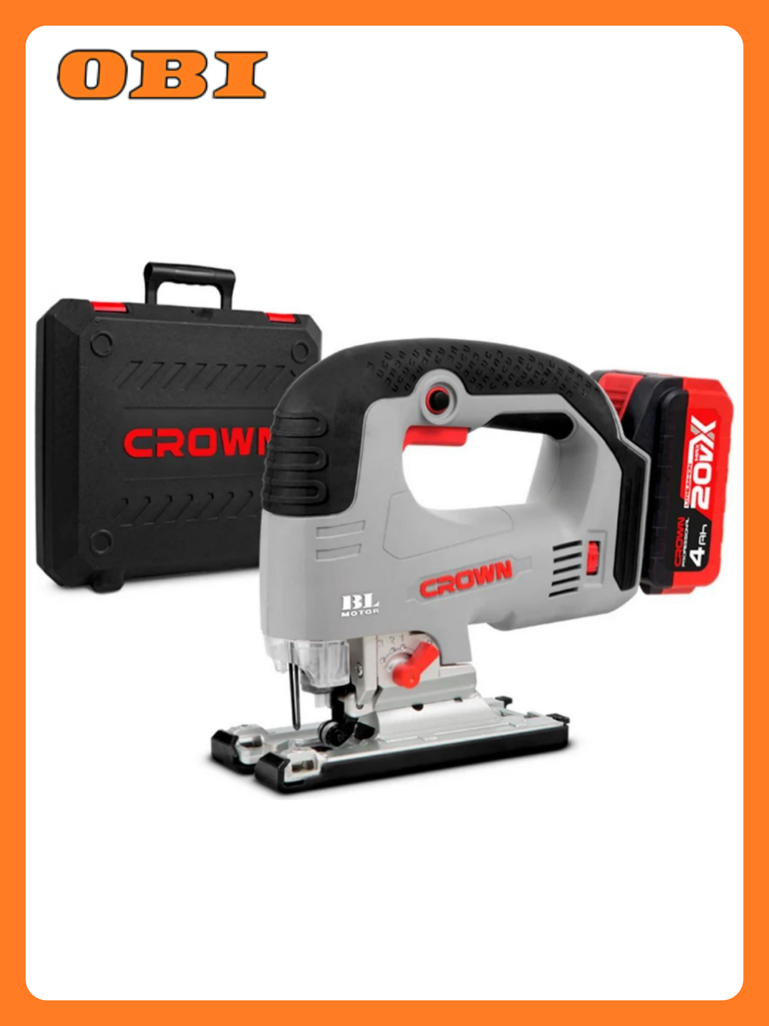 Аккумуляторный лобзик CROWN CT25003HX-4 BMC 20 В 26 мм с АКБ И ЗУ