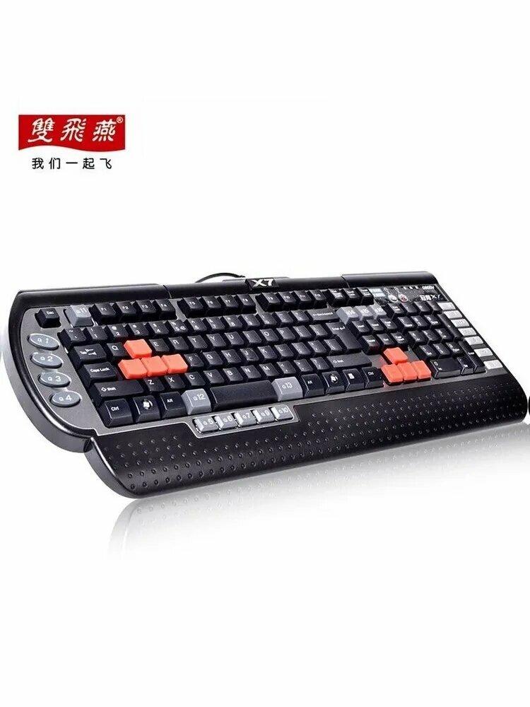 A4Tech Клавиатура проводная , Английская раскладка, черный