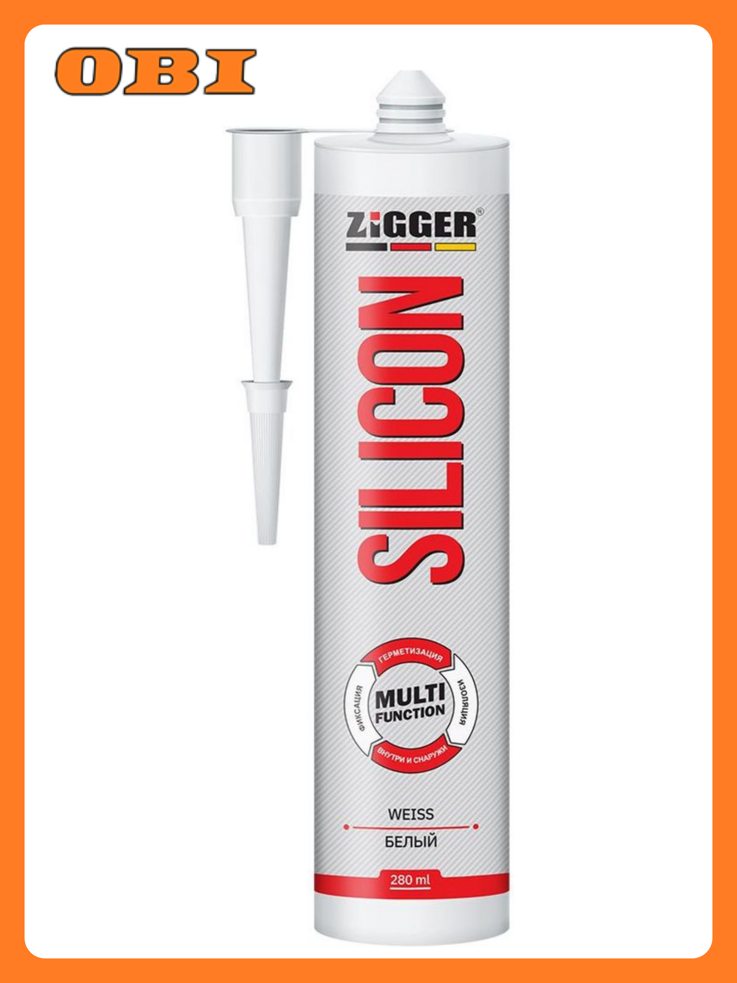 Герметик силиконовый ZIGGER MULTIFUNCTION белый 280 мл