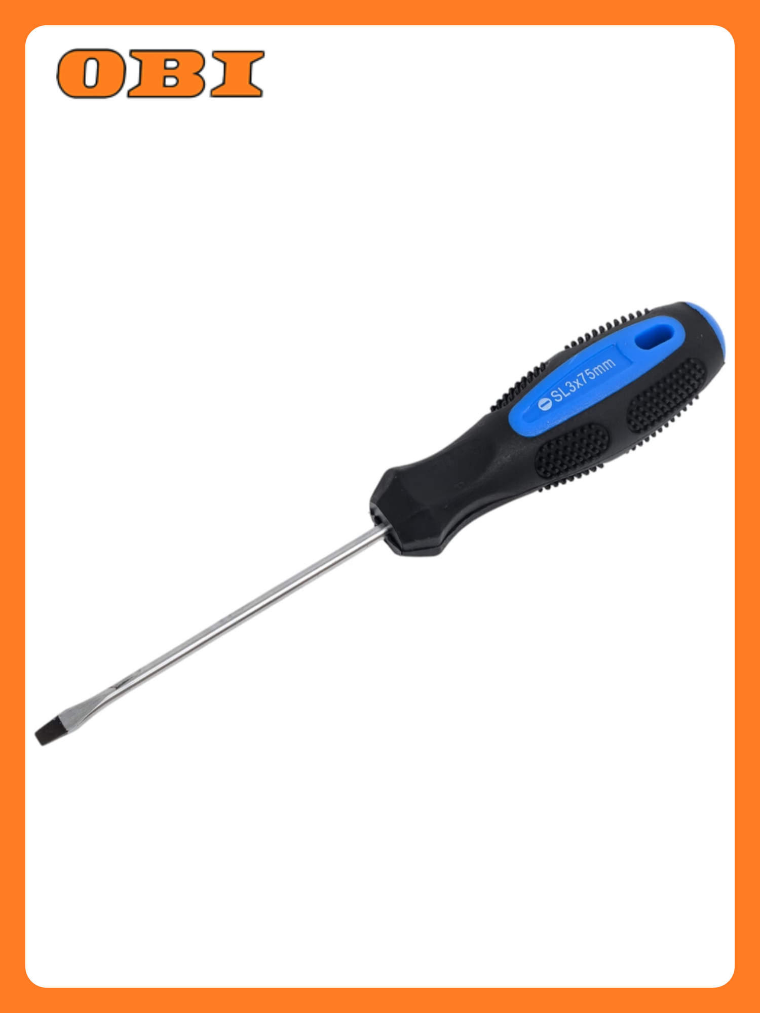 Отвертка шлицевая VertexTools 0051-3-75, магнитный наконечник, хромованадиевая сталь, 75 мм