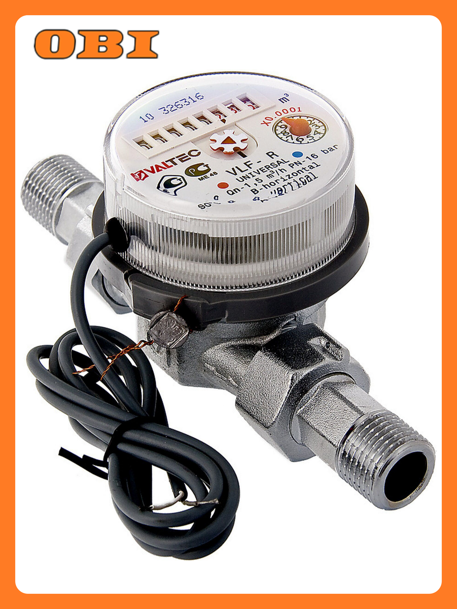 Счетчик VALTEC универсальный крыльчатый 80 мм 1/2" горизонтальный