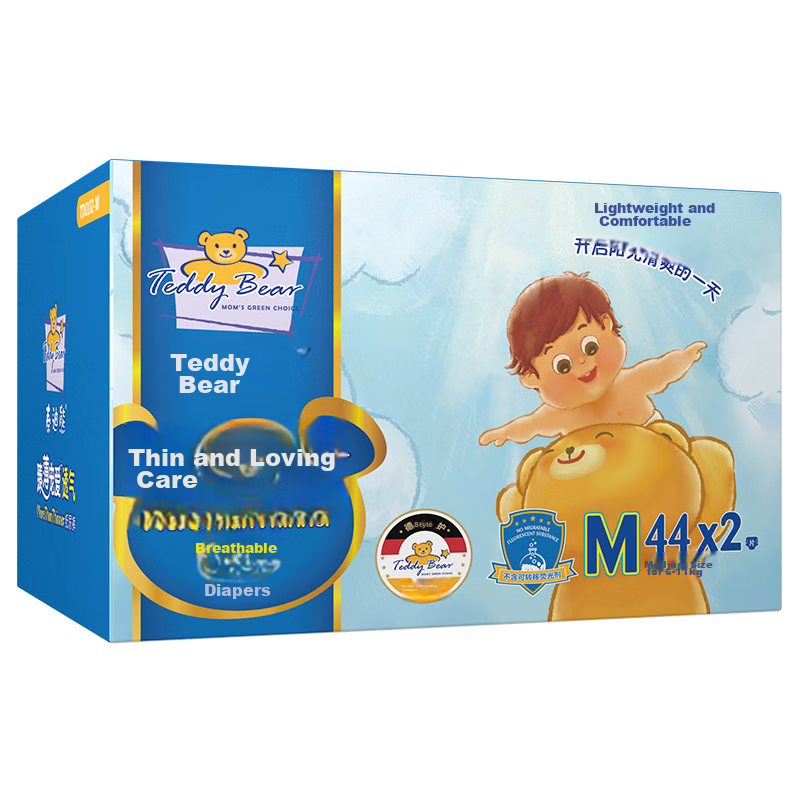 Ползунки Teddy Bear Ультратонкие Дышащие для Младенцев M Размер 88 штук 6-11 кг Характеристики：Ползунки, размер M, 88