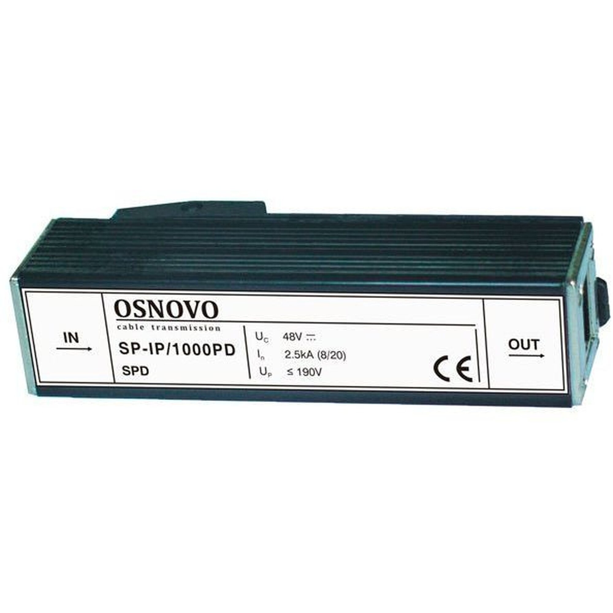 Грозозащита Osnovo SP-IP/1000PD, двухступенчатая защита, скорость передачи данных до 1000 Мбит/с